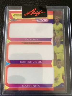 2022 Leaf Vivid Red Antony, Richarlison, Raphinha Unsigned Proof 1/1 ...