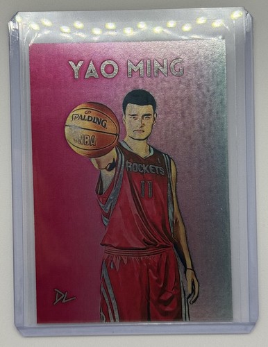 Yao Ming Platinum Plated Limited Artist Signed Houston Rockets Trading ...