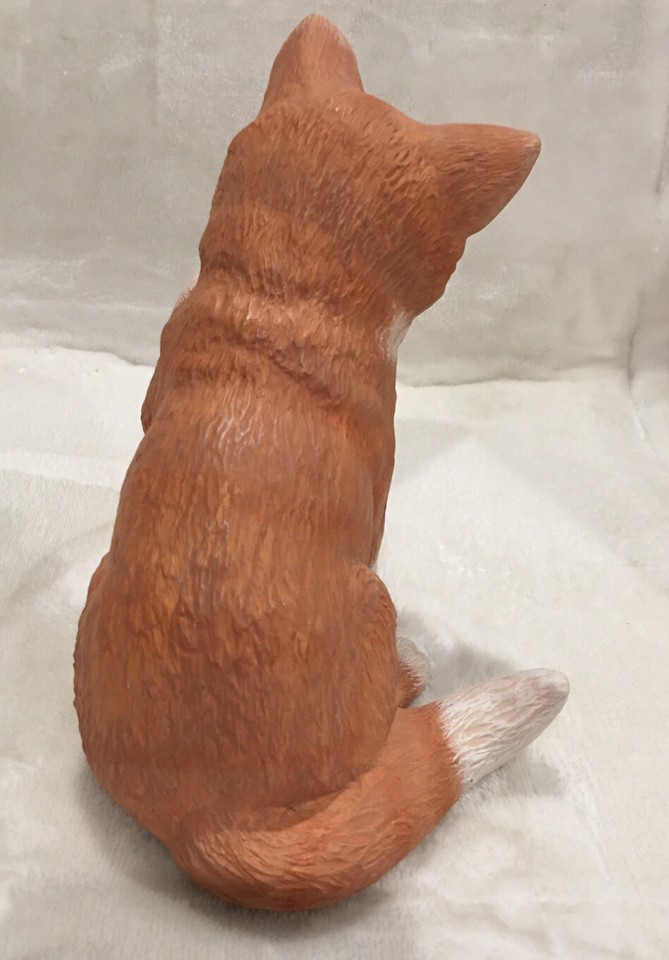 Ceramic Plaster Cat With Paw Up And Pretty Green Eyes Very Cute See ...