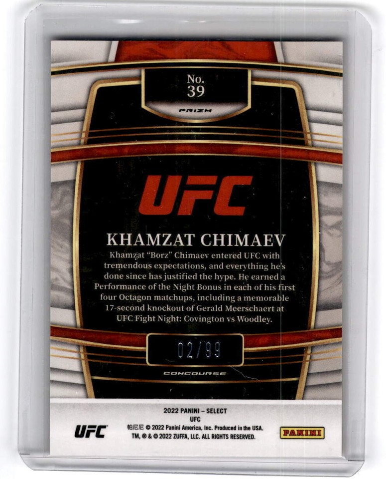 2022 Panini Select UFC #39 Khamzat Chimaev Red Prizms #/99 | eBay