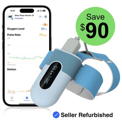 Bluetooth Baby Monitor Track Heart Rate & Oxygen Levels Infant Pulse ...