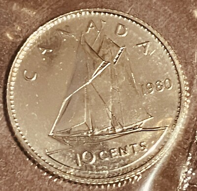 1980 Canada 10 Cent Coin Proof Like Sealed from the Royal Canadian Mint ...