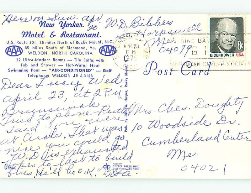 Pre-1980 NEW YORKER MOTEL Weldon North Carolina NC : make an offer ...