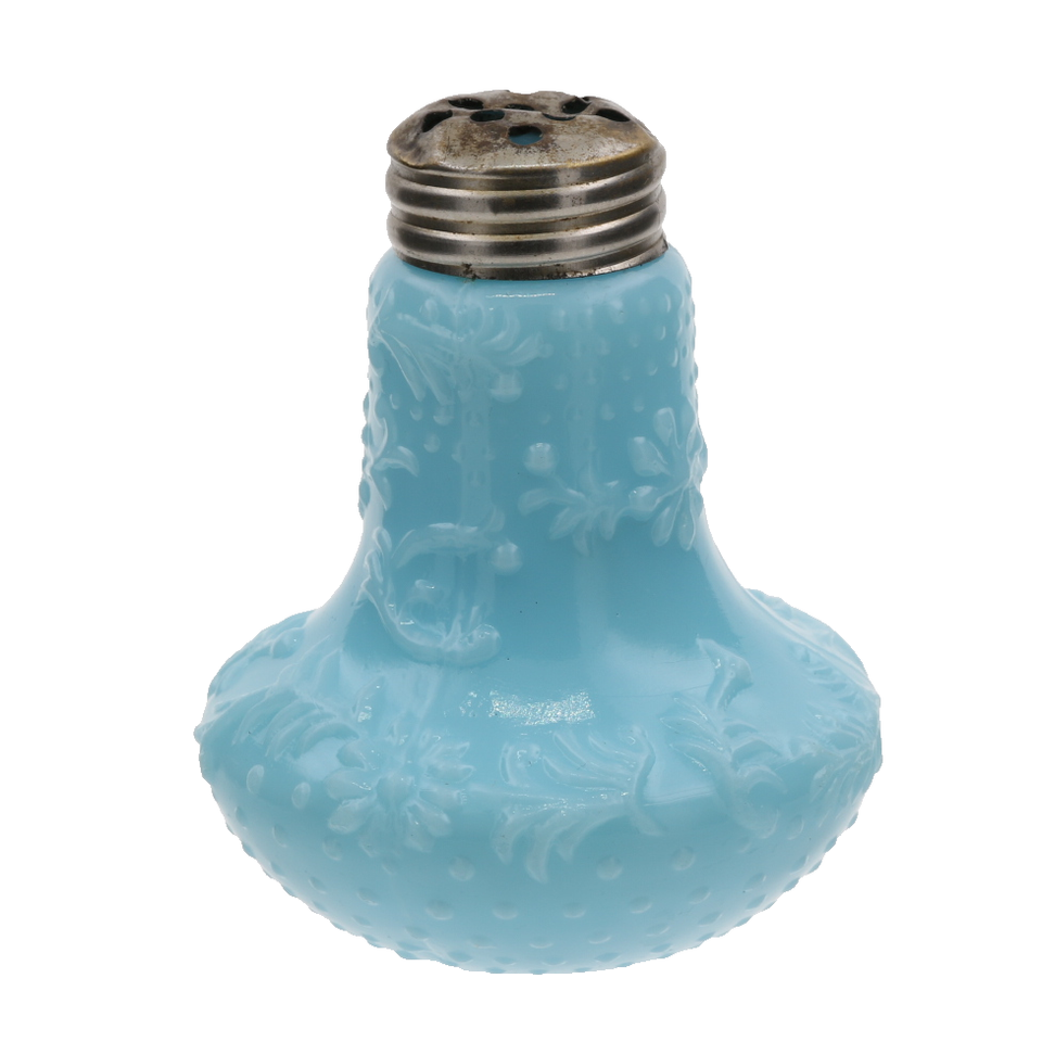 Victorian EAPG Dithridge Beaded Bottom Blue Glass Single Salt Shaker 3 ...