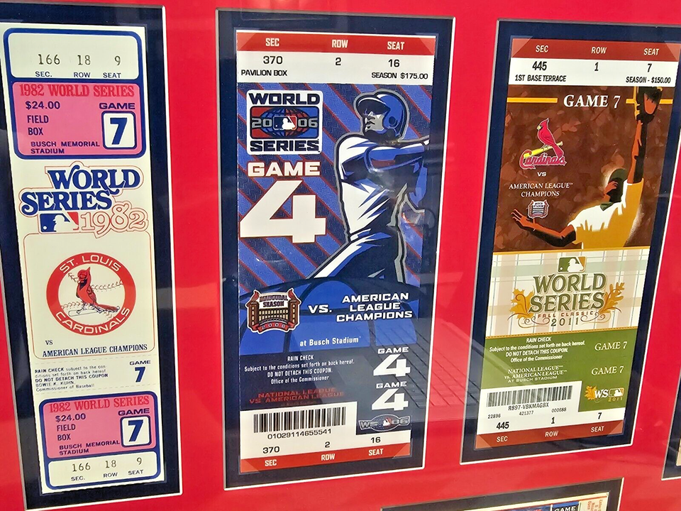 FANTASTIC ST. LOUIS CARDINALS WORLD SERIES FRAMED TICKETS DISPLAY MLB ...