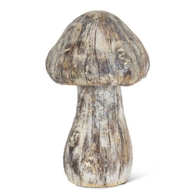 Mushroom Toadstool Large 8" High Wood Look Cement Realistic Detail 4.25 ...