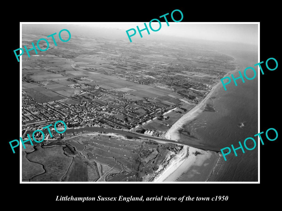 OLD 8x6 HISTORIC PHOTO OF LITTLEHAMPTON ENGLAND AERIAL VIEW OF TOWN ...
