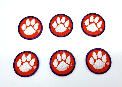 Lot Of 6 Vtg Clemson Tigers Paw patches NCAA Embroidered Iron Or Sew On ...