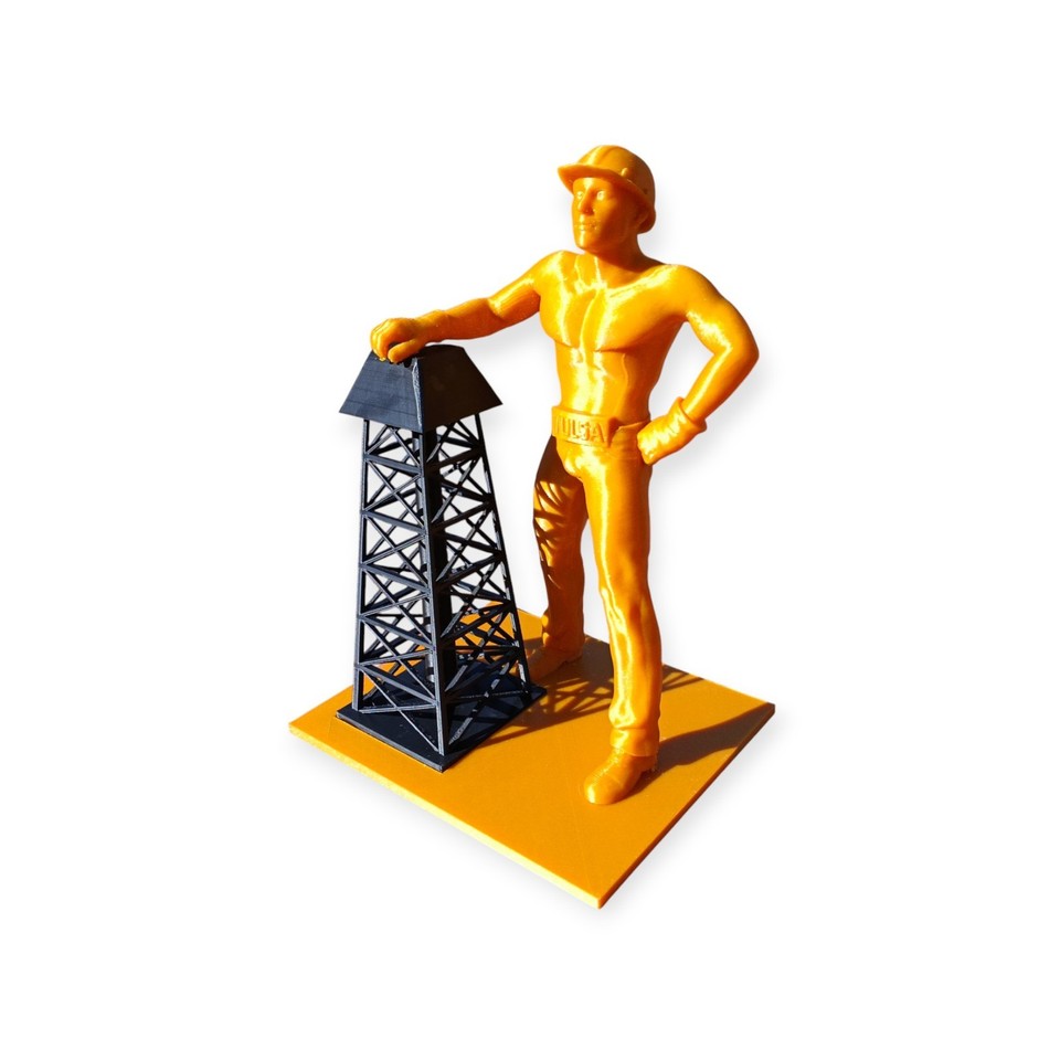 Tulsa Golden Driller Statue Route 66 Memorabilia 3D Printed Model ...