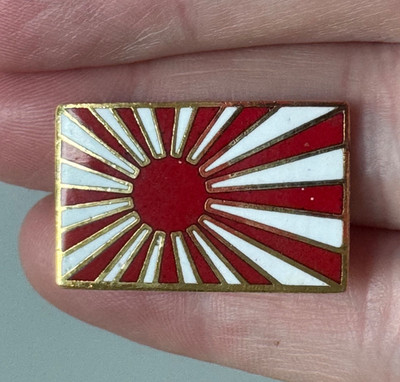 Vtg Japan Rising Sun Enamel Flag Pin Imperial Navy Style WWII Badge NOS ...