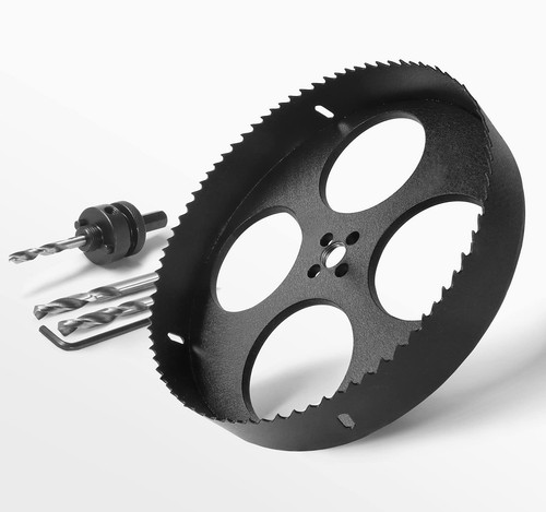 9 Inch Hole Saw with 1/2" Hex Shank Quick Change Arbor, Bi-Metal Hole ...