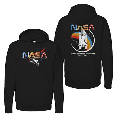 NASA Space Shuttle Program Tribute Retro Style Graphic Print Hoodie ...