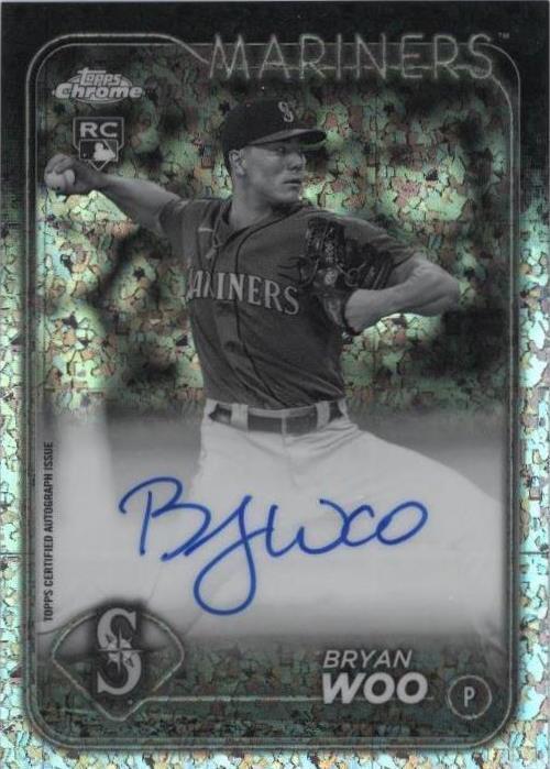 2024 Topps Chrome - Rookie Autographs Bryan Woo #RA-BWO Black & White ...