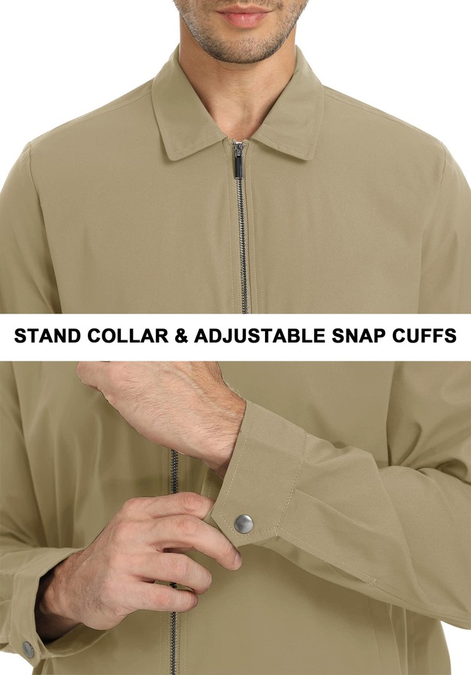 Men's Thin Spring Jacket Full-Zip Lightweight Bomber Jacket Casual ...