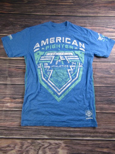 American Fighter Mens Medium Blue Training T Shirt UFC MMA Workout Gym ...