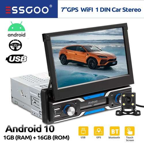 ESSGOO 7''1 Din Car Stereo Flip Out Head Unit GPS Navi BT Touch Screen ...