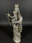 19th c Hanau German Jeweled Silver Religious Statue of Madonna & Child ...