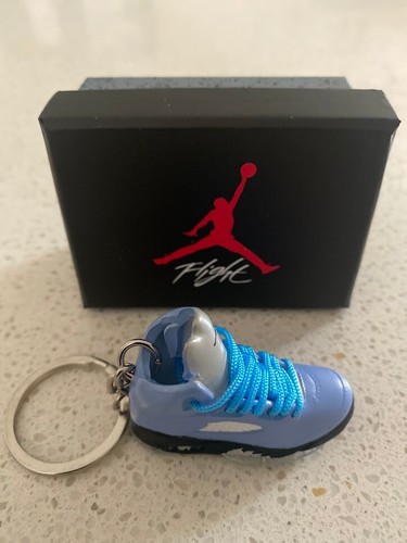 AIR JORDAN 5 RETRO-(UNC UNIVERSITY BLUE)-1/6 SCALE 3D SNEAKER KEYCHAIN ...
