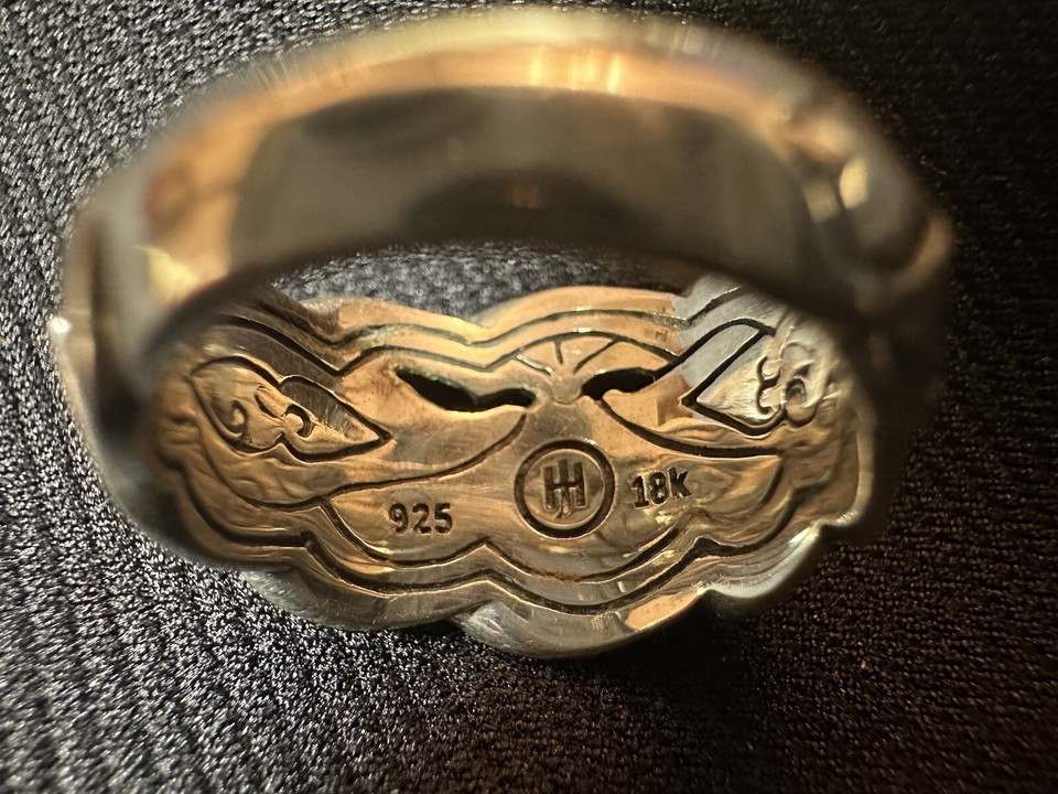 John Hardy Ring 18KT Yellow Gold And 925 Sterling Silver Size 7 | eBay