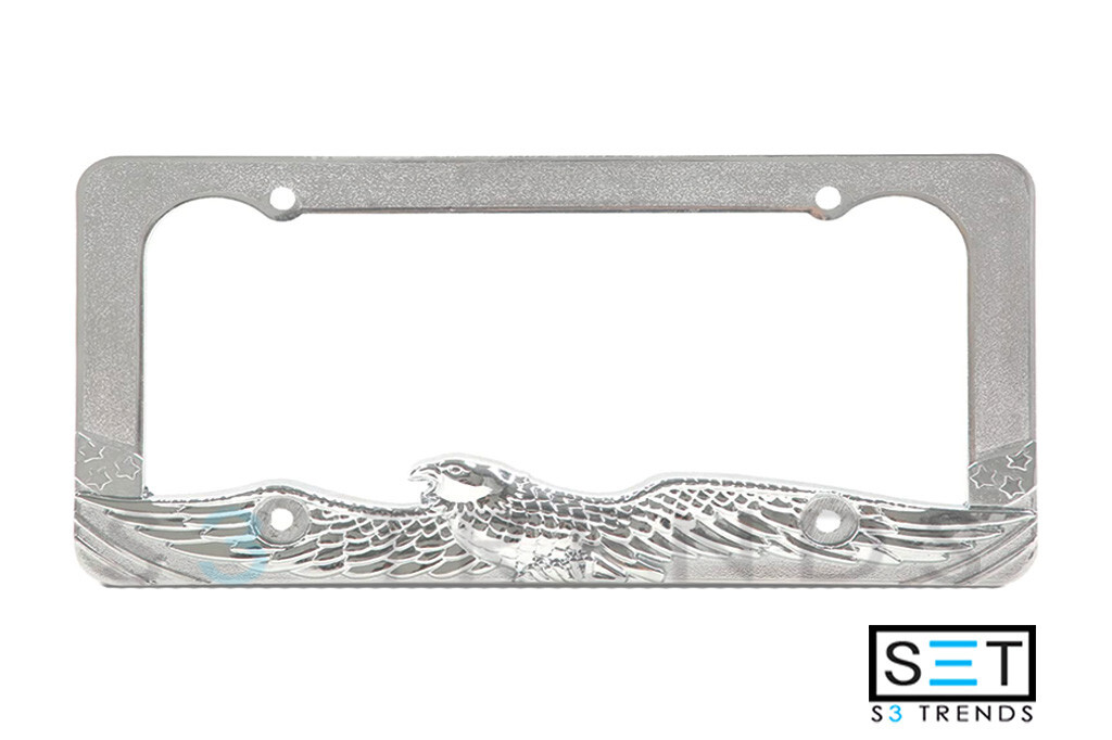 Chrome Metal Eagle Flying Wings License Plate Tag Frame Holder for Car ...
