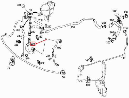 MERCEDES-BENZ CLS C218 Motorkühlmittelschlauch A2185012082 NEU ORIGINAL ...