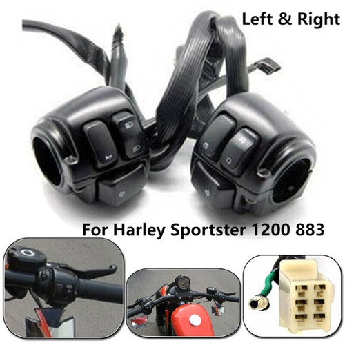 1" Handlebar Control Switches & Wiring& Hand Grips For Harley Sportster ...