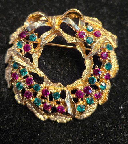 Eisenberg Ice Christmas Wreath Pin Brooch | eBay