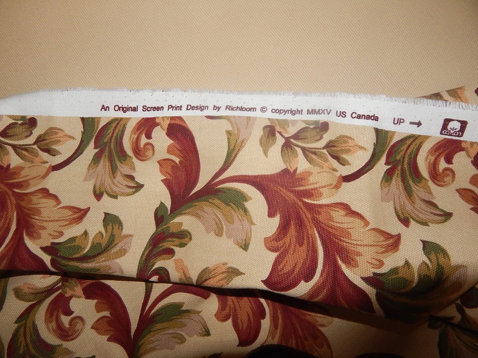 RICHLOOM FABRIC Screen Print Light Upholstery Fabric 8 Yards x 48" | eBay