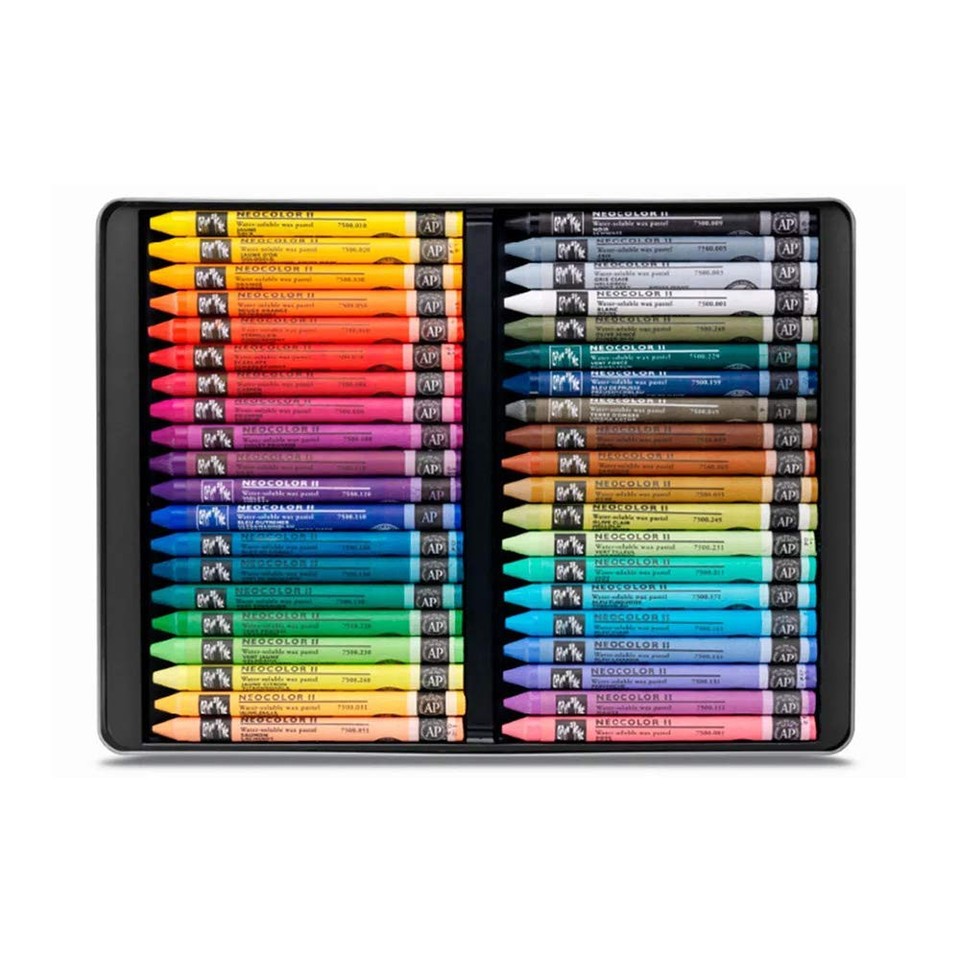 Caran d'Ache Neocolor II AQUARELLE Water-Soluble Pastels 40 Colors 7500 ...