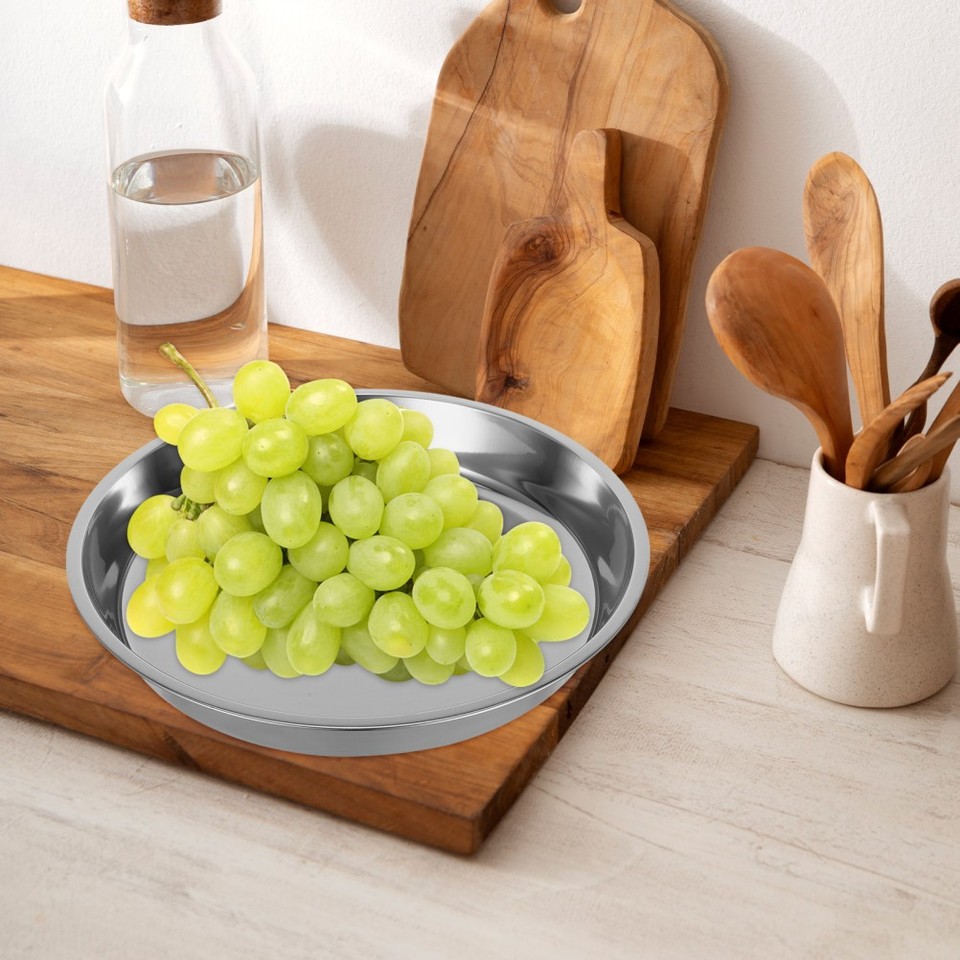 Stainless Steel Round Cake Baking Pan - Small Oven Tray For Cakes Pies ...