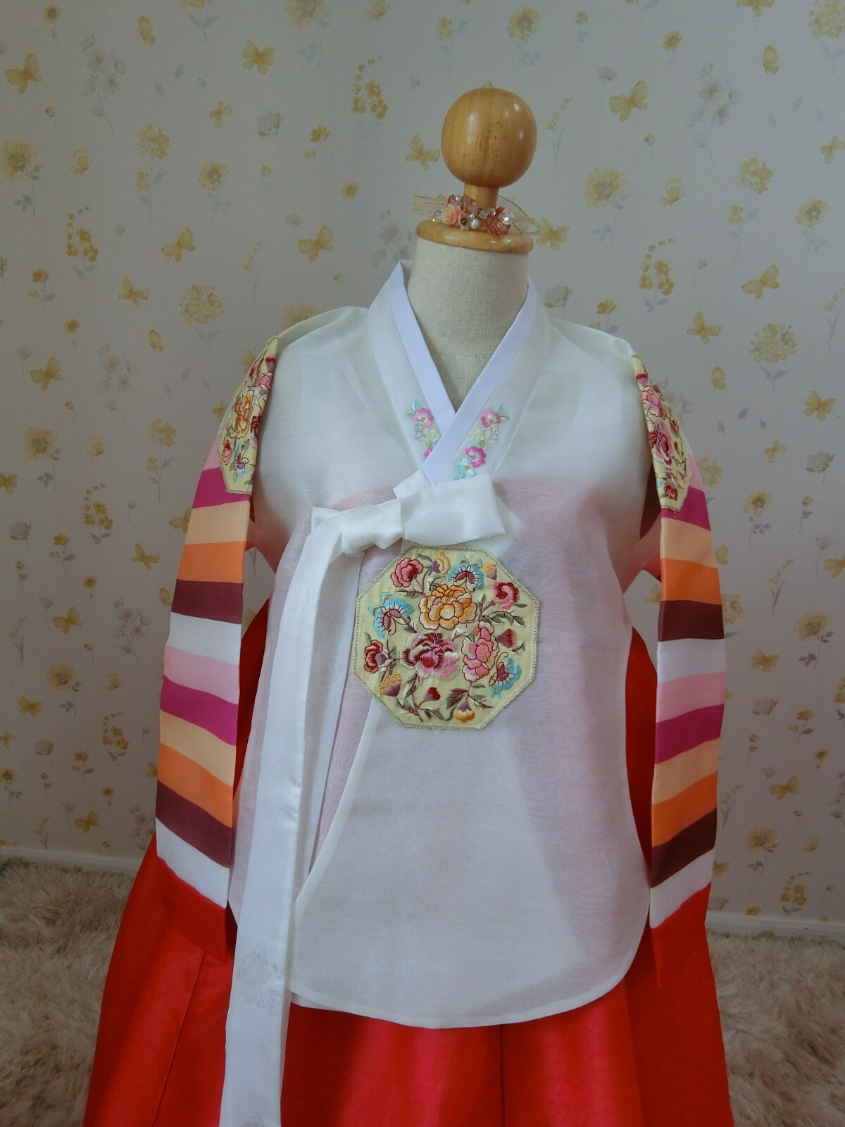 Luxury Rainbow Royal HANBOK WOMAN_Royal hanbok 40" chest _ 165 cm. tall ...