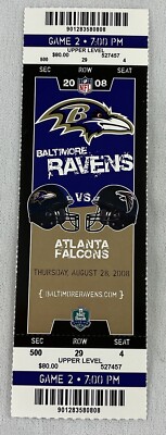 NFL 2008 08/28 Atlanta Falcons at Baltimore Ravens PRESEASON Ticket | eBay