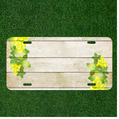 Creative License Plate Auto Tag With Yellow Leaves And Flowers Add ...