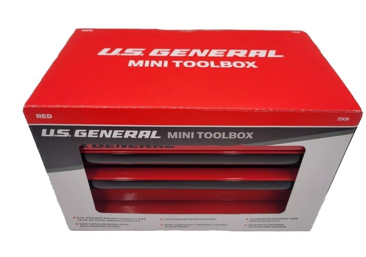US General Mini Toolbox Red 2 Drawer 72438 Harbor Freight SOLD OUT! NEW ...
