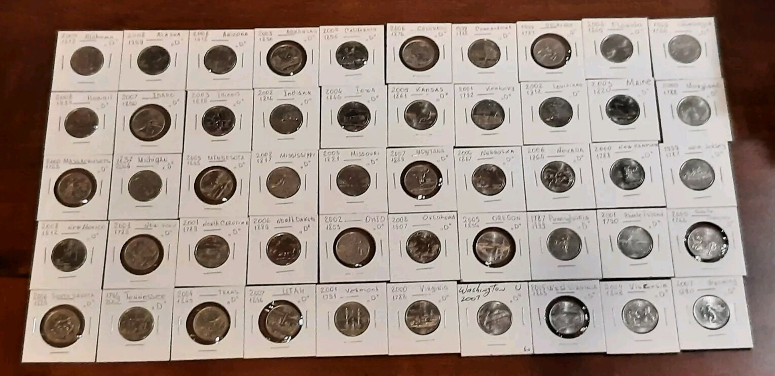 1999-2008 US State Quarters “D” ONLY Collectible Set of 50 Coins ...