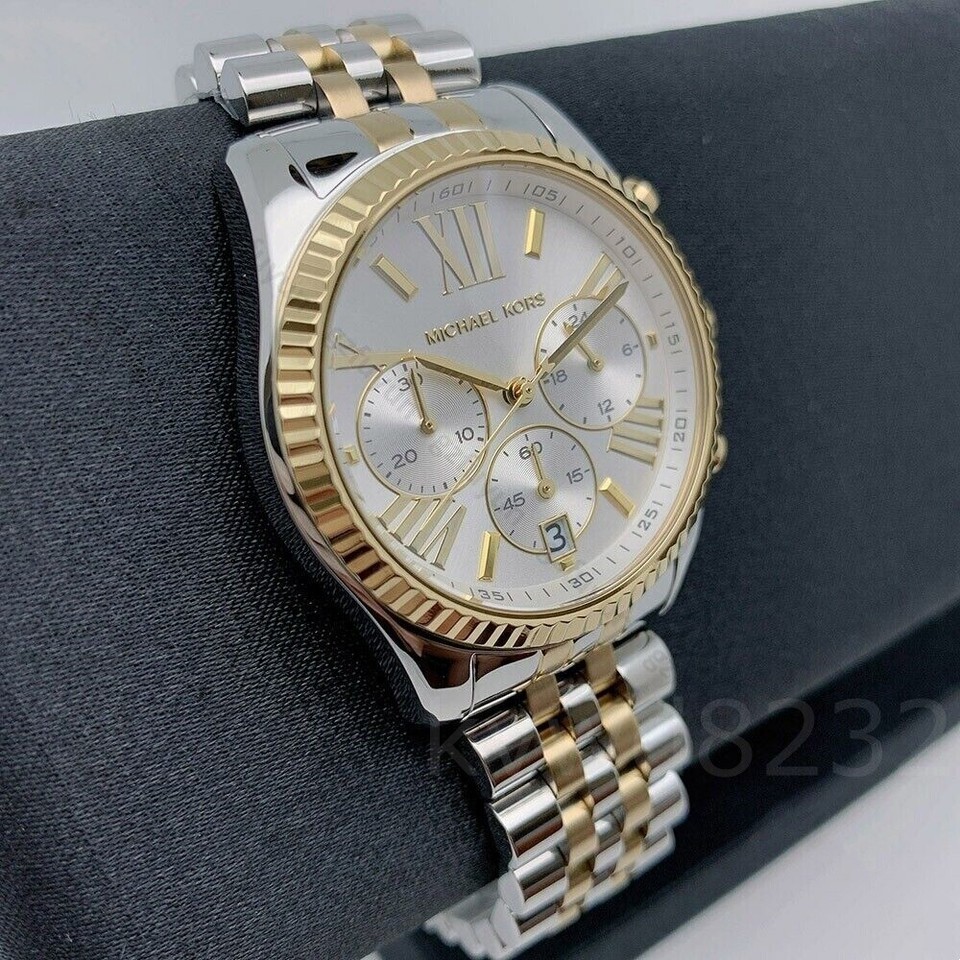 Michael Kors MK5955 Lexington Stainless Steel Two Tone Band Women's ...