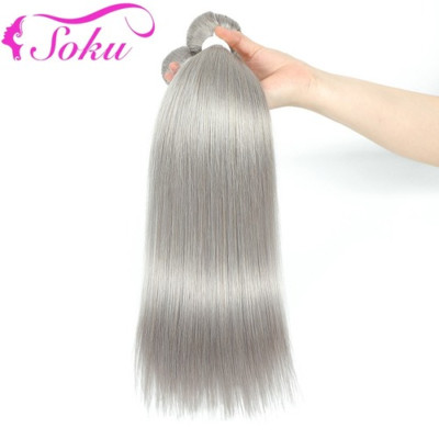 Sliver Grey Human Hair Bundles Brazilian Hair Weave Bundles Remy Hair ...