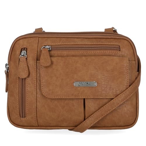 Zippy Triple Compartment Crossbody Bag Camel (Austin) | eBay