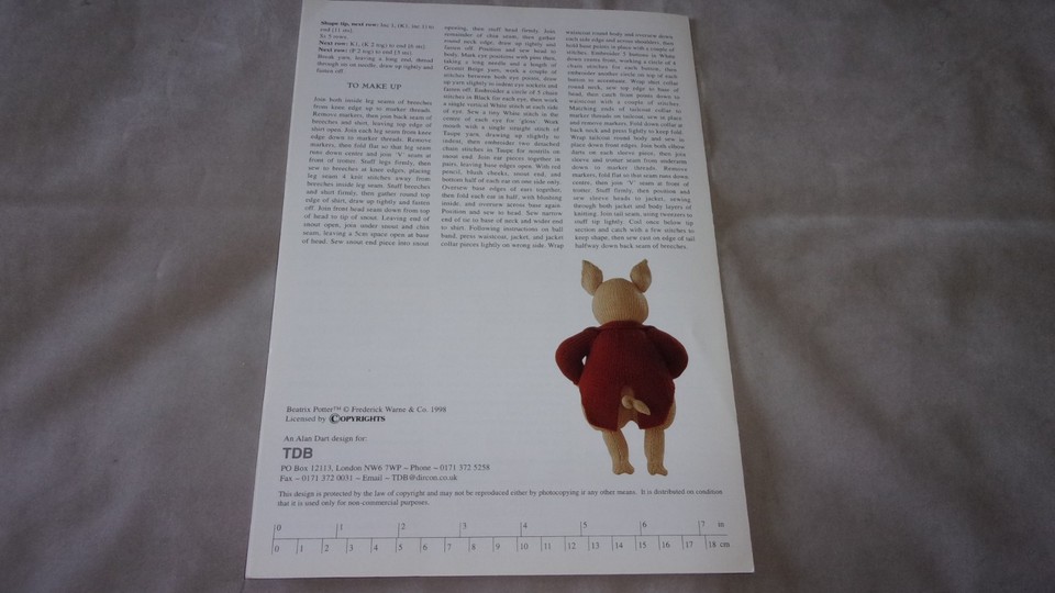 The World of Beatrix Potter knitting pattern - Pigling Bland | eBay UK
