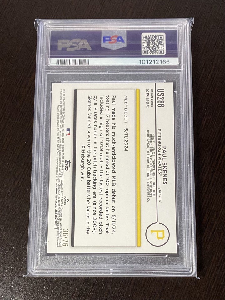 2024 Topps Paul Skenes Independence Day /76 Rookie RC PSA 10 POP 8 | eBay