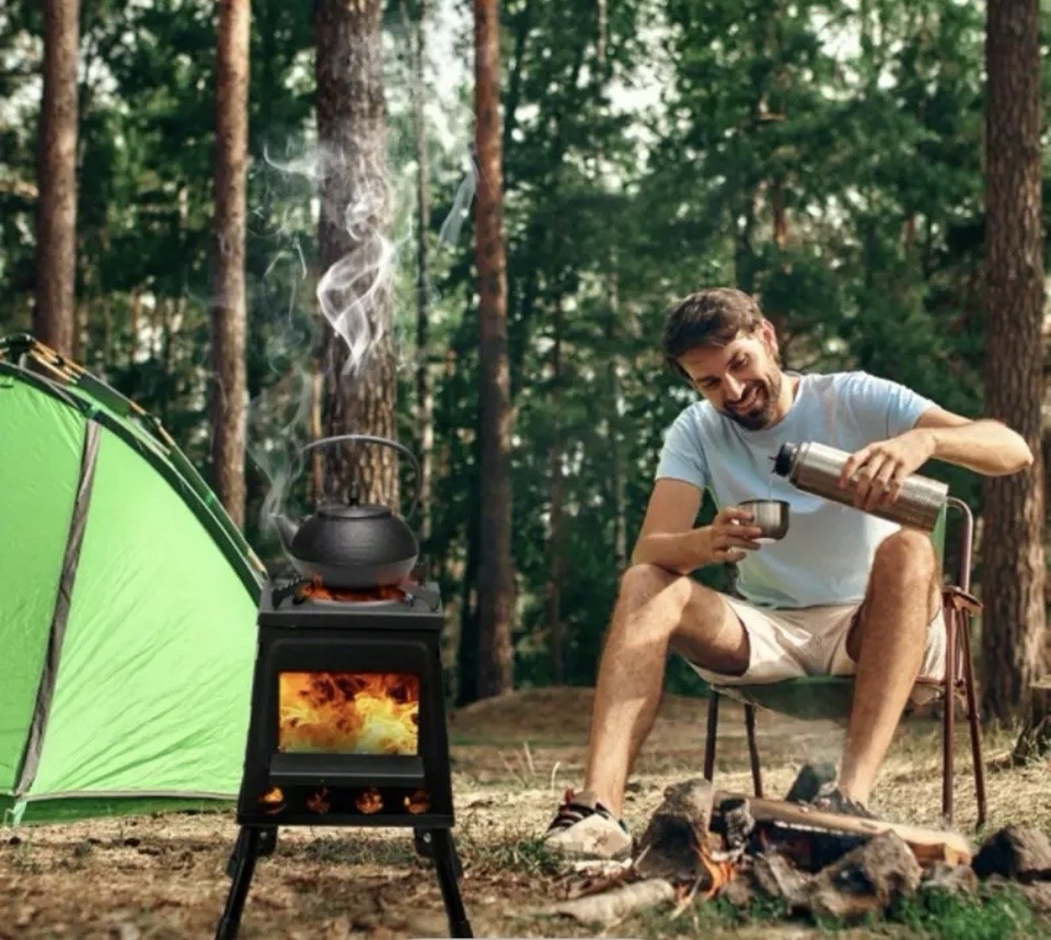 Wood Burning Stove, Camping Wood Stove, Small Portable Cast Iron Wood ...