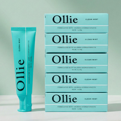 Ollie Clean Mint 10% Nano Hydroxyapatite Toothpaste for Whitening 1oz ...
