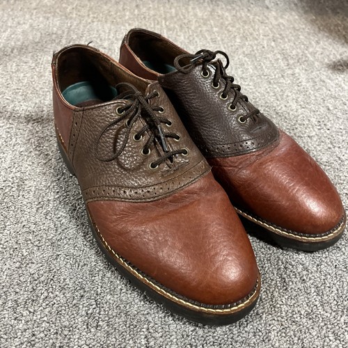 HS Trask Saddle Shoes Mens Size 8 M Two Tone Brown Leather Oxford | eBay