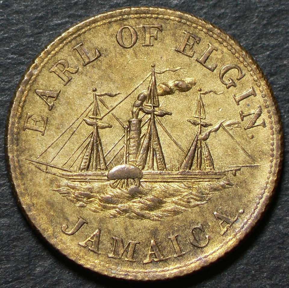 1844 Jamaica Lunday Earl of Elgin Token Ironmongers #24126 | eBay