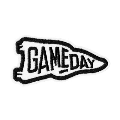 Game Day Flag Black Embroidered Iron On Patch Sports Team Spirit ...