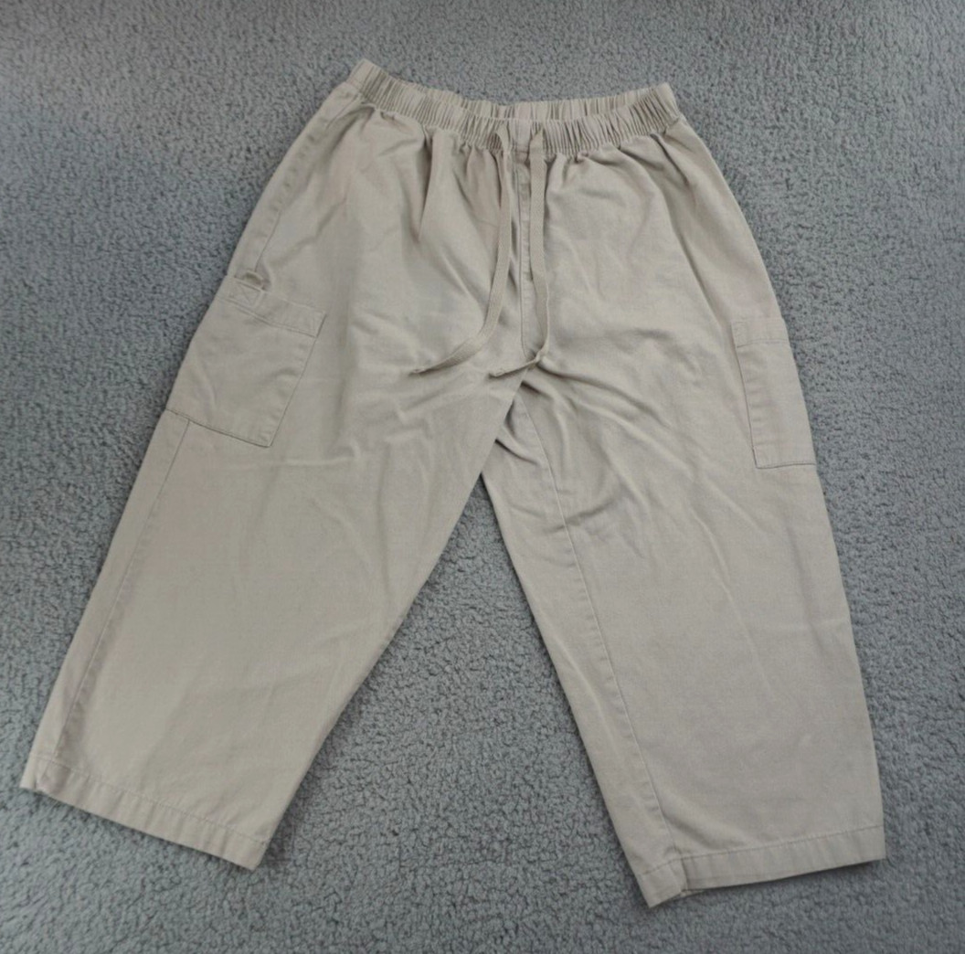 BASIC EDITIONS Cargo Shorts Women Size Medium Beige - Gem