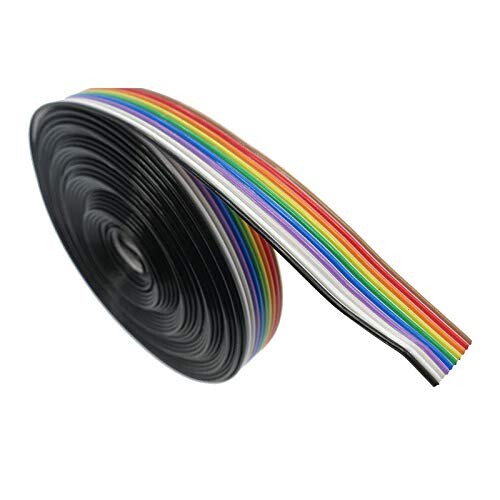 2pcs IDC Rainbow Wire Flat Ribbon Cable 8P 1.27mm Pitch 1 meter length ...