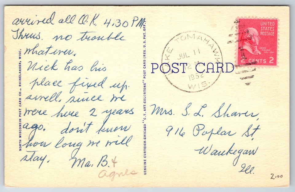 Rhinelander Wisconsin~Davenport Street Bridge~1943 Linen Postcard | eBay