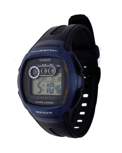 Casio Watch W210 Water Resistant Dual Time Alarm Calendar LED W ...