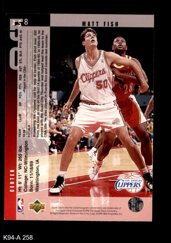 1994 Upper Deck #258 Matt Fish Clippers UNC Wilmington 8 - NM/MT | eBay
